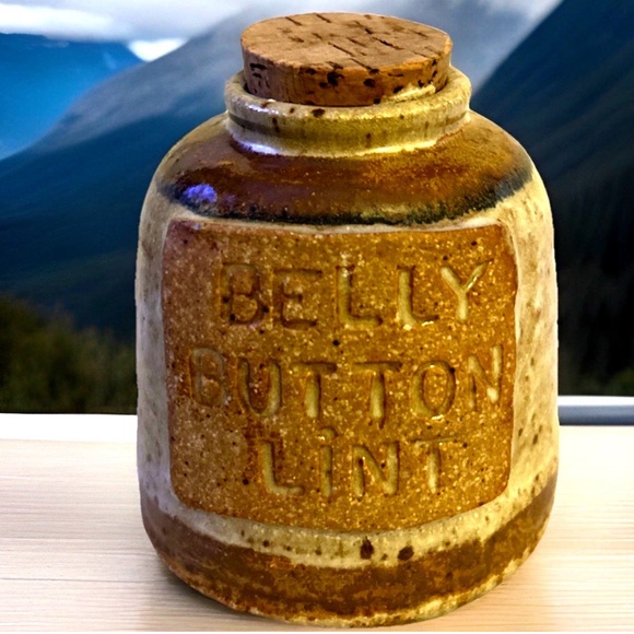 Art | Vintage Comical Belly Button Lint Jar Pottery Cork Funny Gag Gift ...